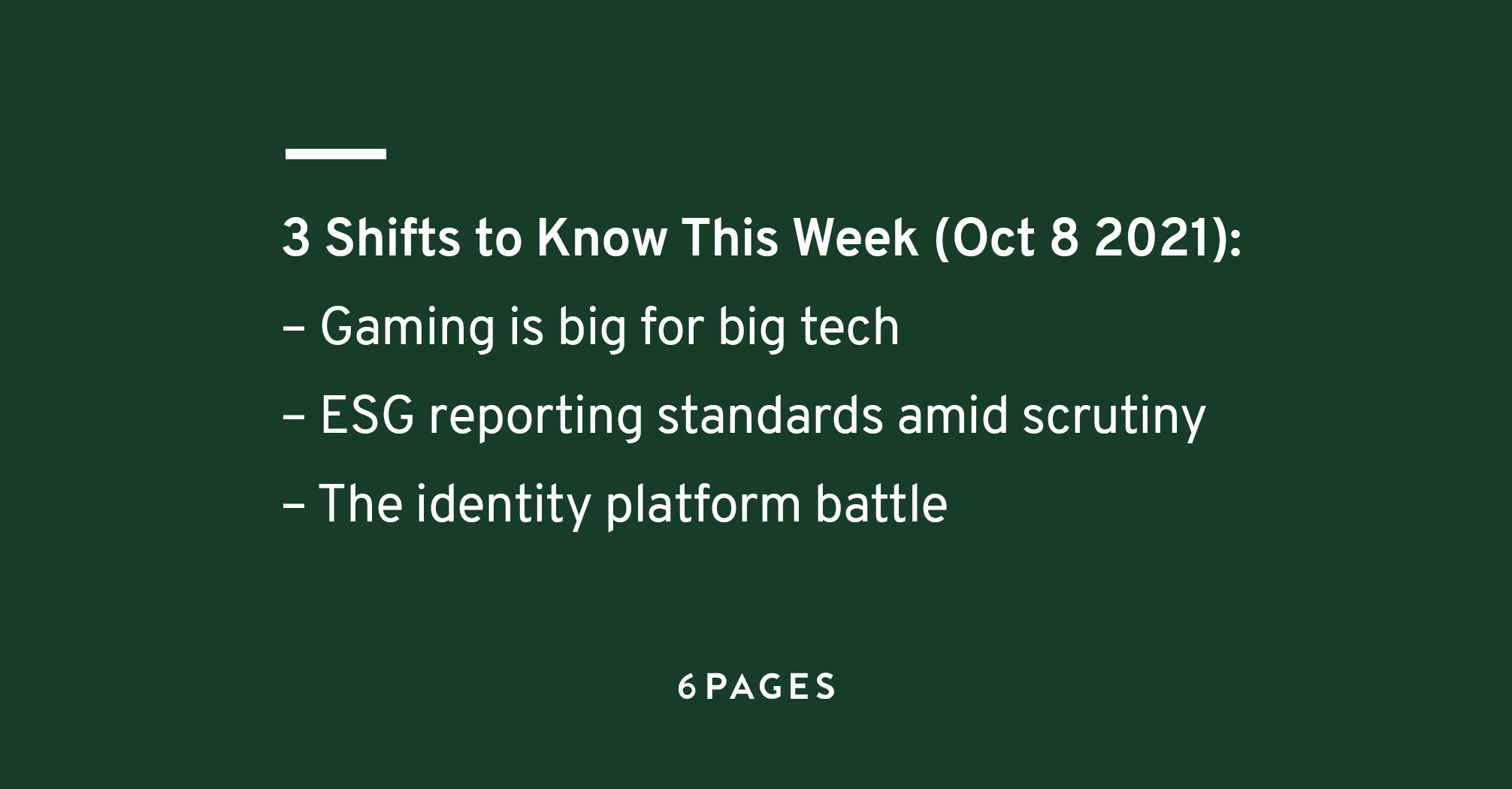 Gaming is big for big tech, ESG reporting standards & regulator ...