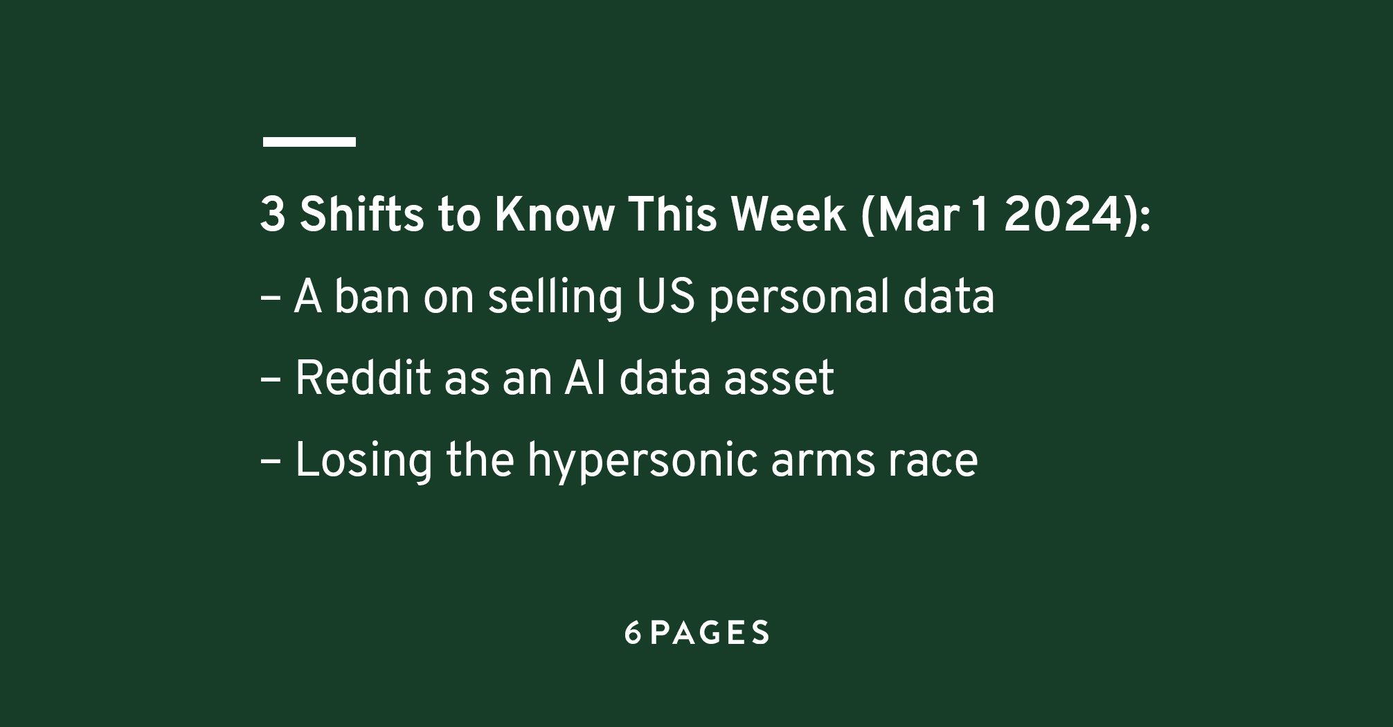 A ban on selling US personal data, Reddit as an AI data asset, Losing ...